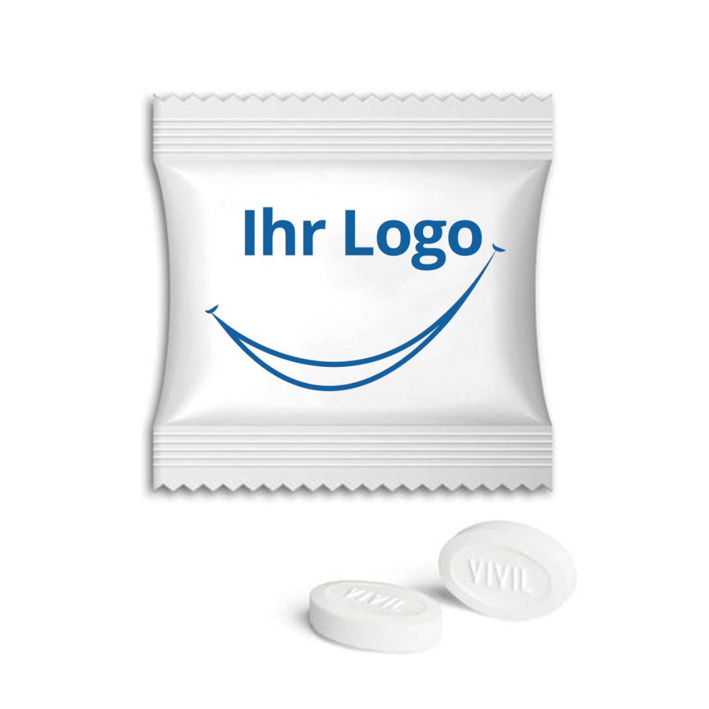 Vivil Minzpastillen im Flow-Pack4C farbig bedrucktzuckerfrei